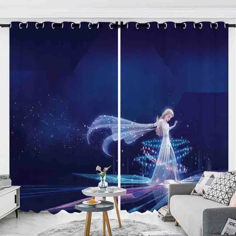 Disney New Digital Printed Brushed Shading Curtains Frozen 2 Elsa ...