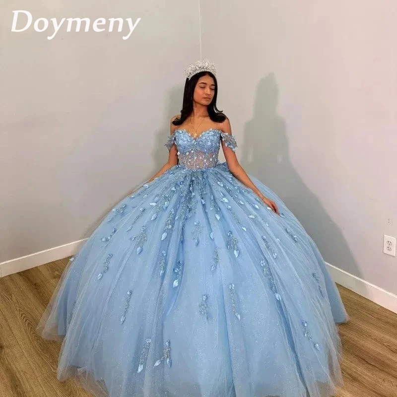 Vestido-de-baile-fora-do-ombro-Quinceanera-frisado-LaBoum-para-mulher ...