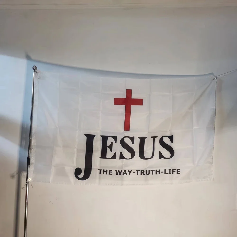 Jesus-Flag-Jesus-The-Way-Truth-Life-Cross-Flag-Outdoor-Banner-For-Decor ...