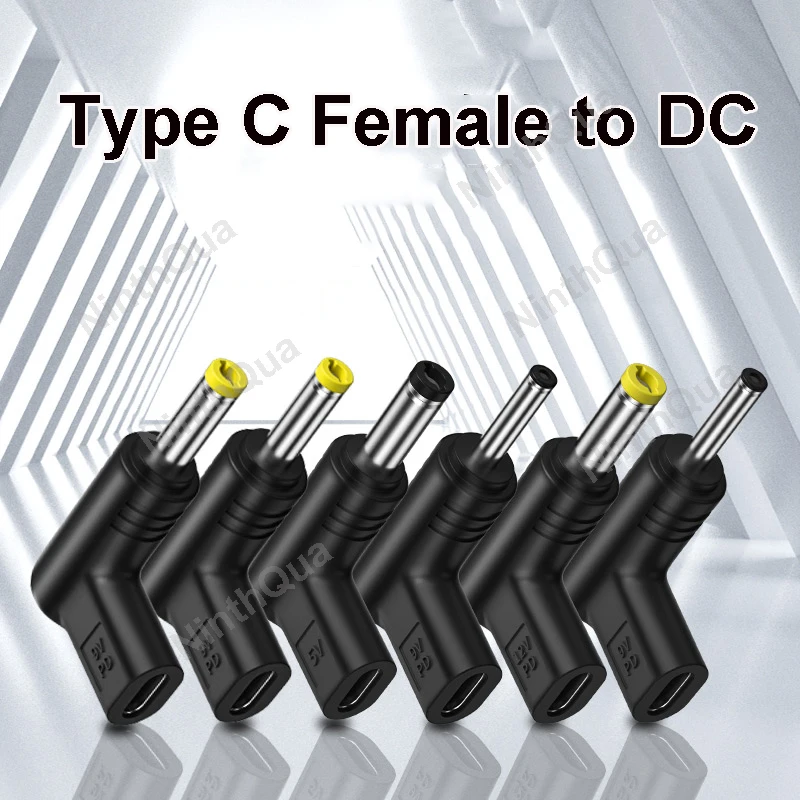 USB C Female to DC Power Male Plug 3.0x1.1/3.5x1.35/4.0x1.7/4.8x1.7/5.5x2.1/5.5x2.5mm 5V/9V/12V ...