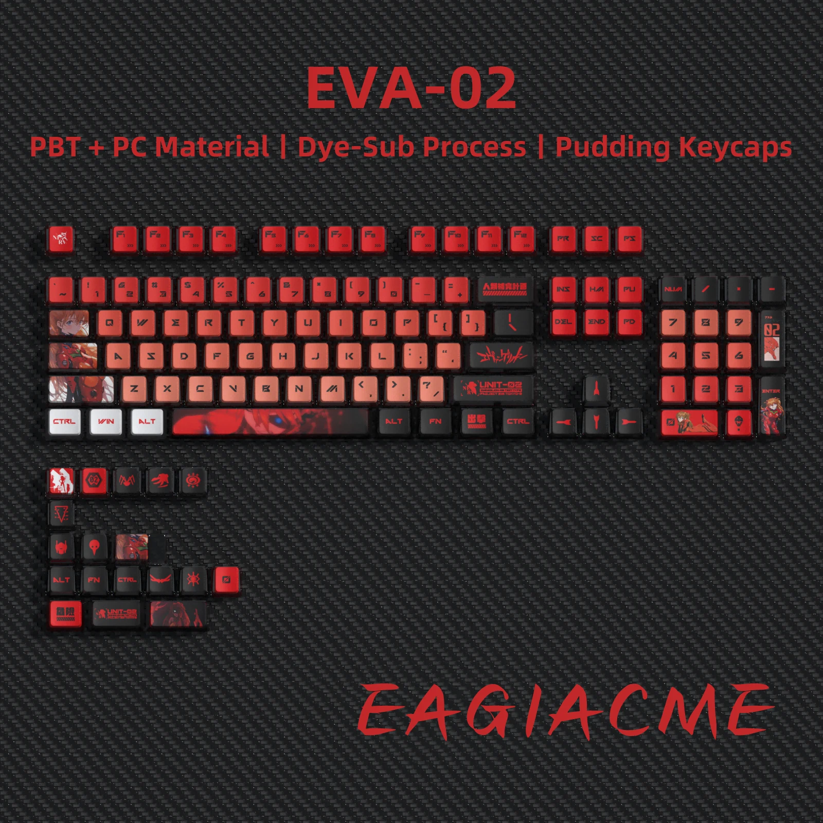 New-EVA-00-01-02-08-Anime-Pudding-Keycaps-Backlit-Transparent-PBT-PC ...