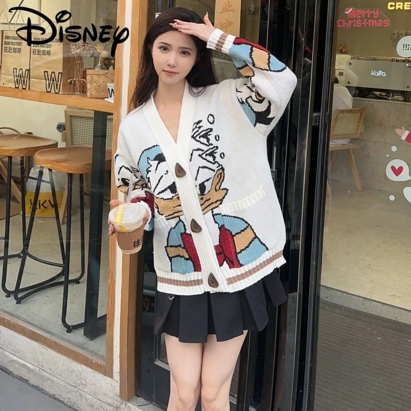 Disney-Knitted-Cardigan-Japanese-Donald-Cartoon-Sweaters-For-Women-Coat ...
