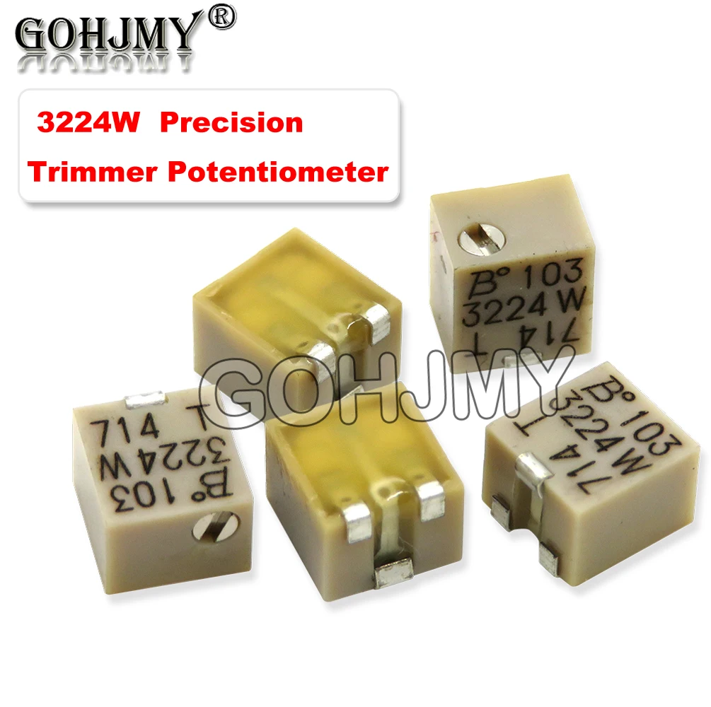 10PCS 3224W SMD Precision Trimmer Potentiometer 100R 200R 500R ...