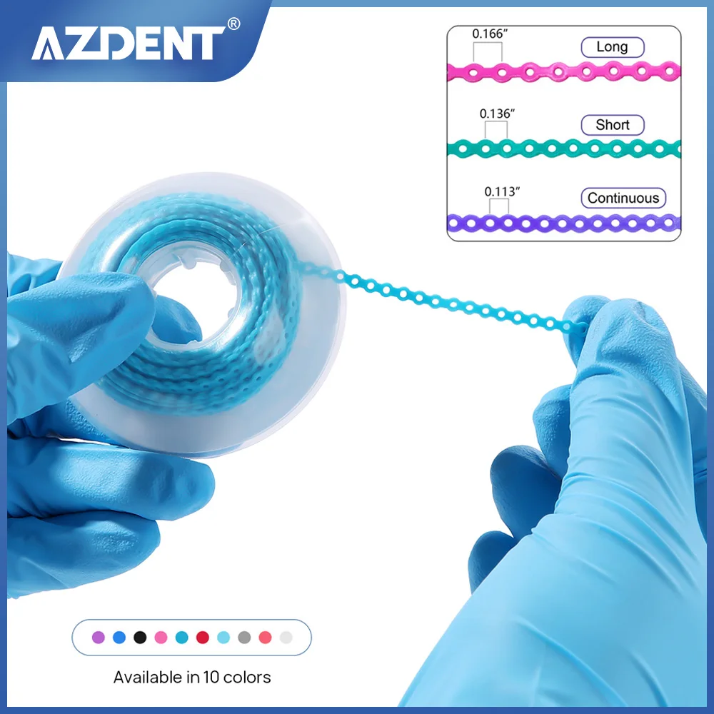 AZDENT-cadena-el-stica-de-ortodoncia-Dental-banda-de-goma-larga-corta ...
