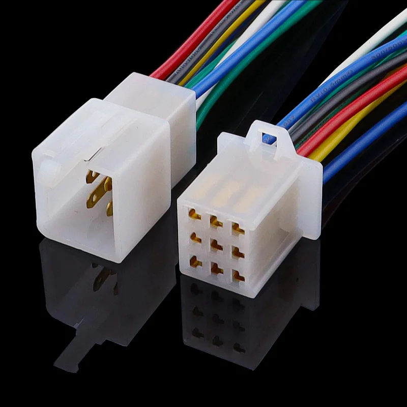 Fio elétrico Conector Plug Set, Conectores automáticos com cabo, Comprimento total 21cm, 9 Pin ...