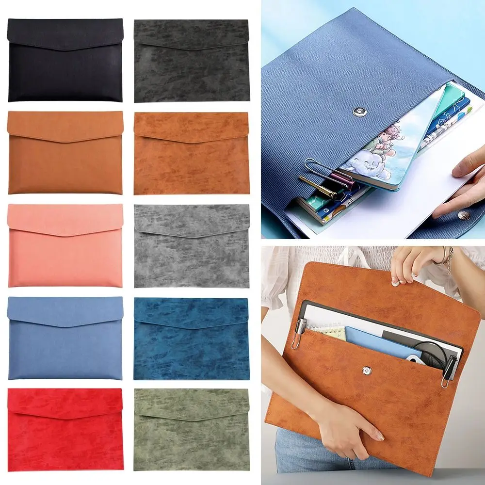 A4-File-Folder-Large-Capacity-Leather-Envelope-Folder-Expanding-File ...