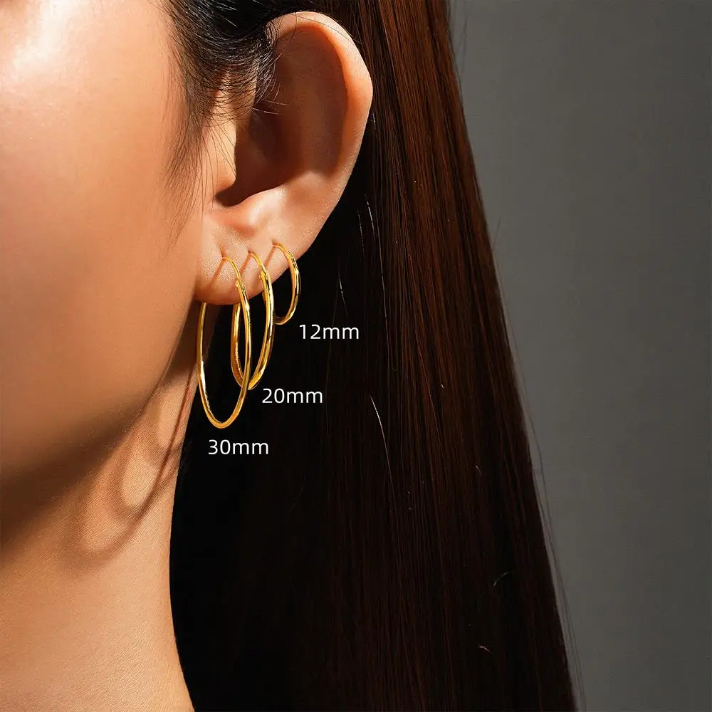 925-Sterling-Silver-3PCS-12-20-30mm-Set-Large-Circle-Hoop-Earrings-For ...