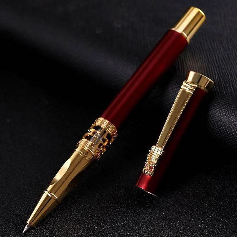 Luxury-Metal-Pen-Golden-Gift-0-5MM-Refill-Rollerball-Pen-Frosted-red ...