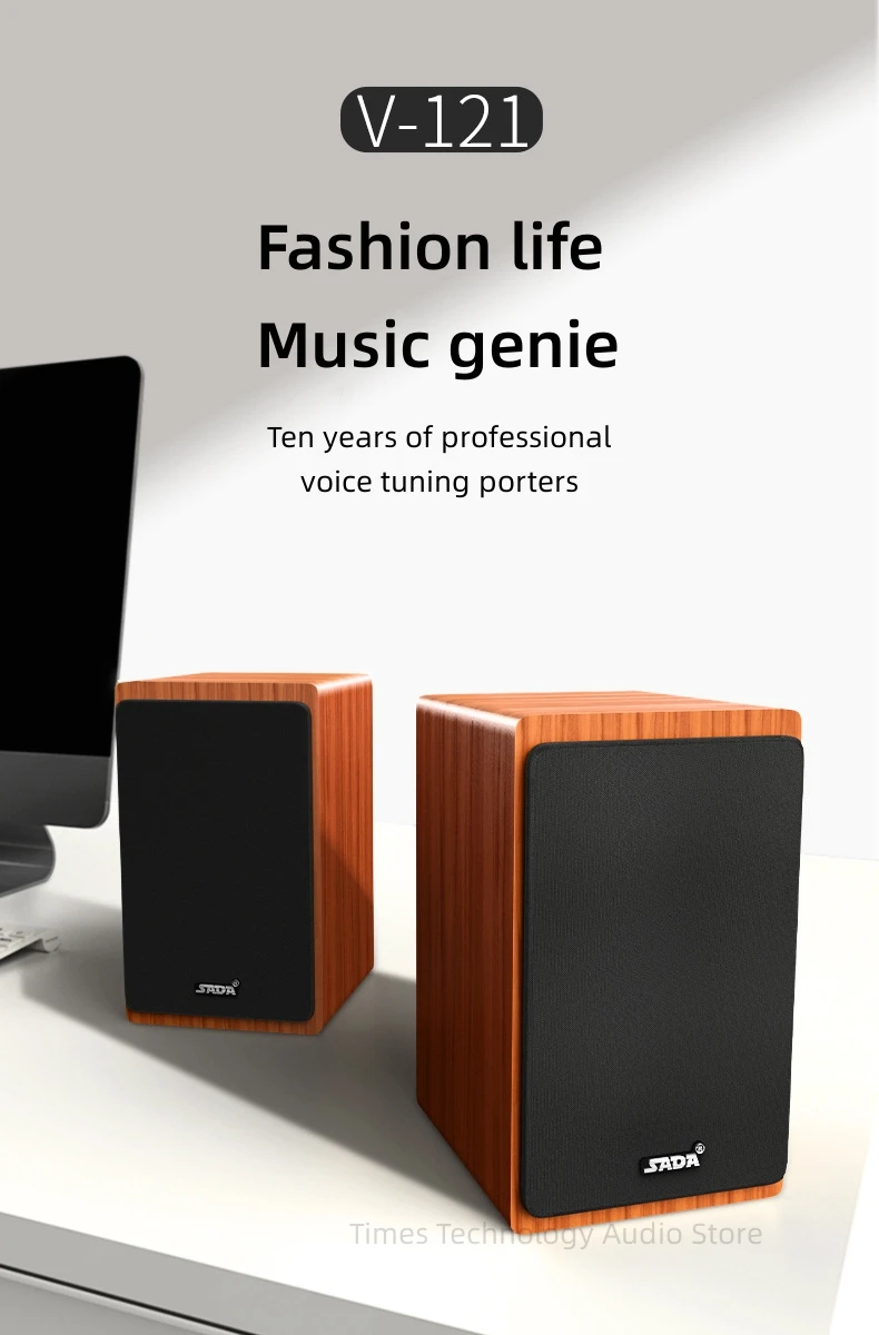 Multimedia Notebook Computer Audio Desktop Home Mini Sound Box Wooden ...