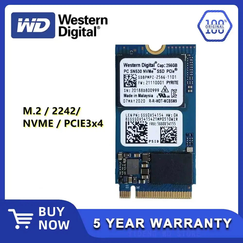 웨스턴 디지털 내장 하드 드라이브, WD SN530, 1TB, 512GB, 256GB, NVMe M.2, 2242 SSD ...