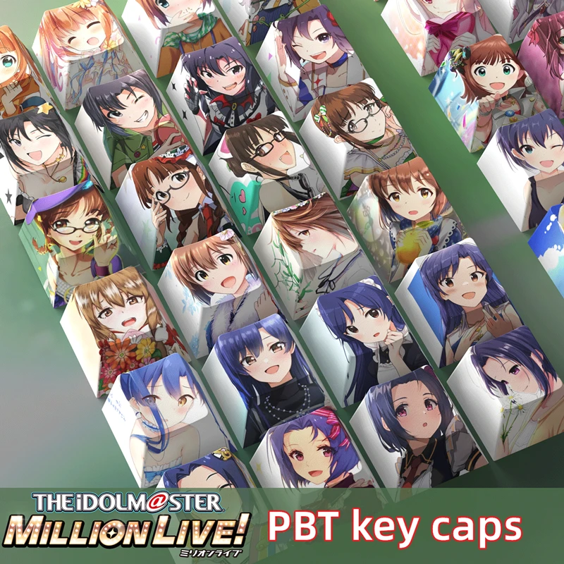 4-Keys-set-THE-IDOLMASTER-Keycaps-PBT-Dye-Sublimation-Key-Caps-For-MX ...