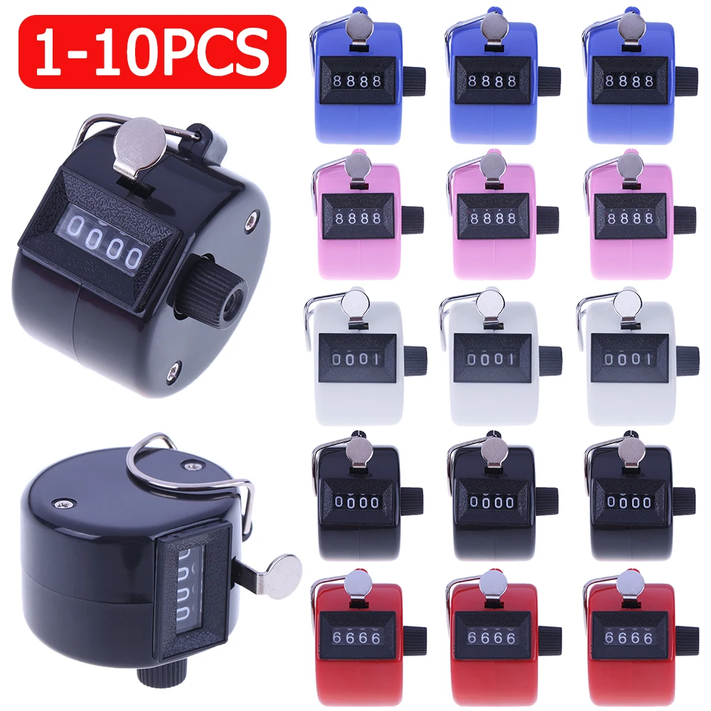 1-10Pc-Clicker-4-Digit-Number-Counters-Plastic-Shell-Hand-Finger ...