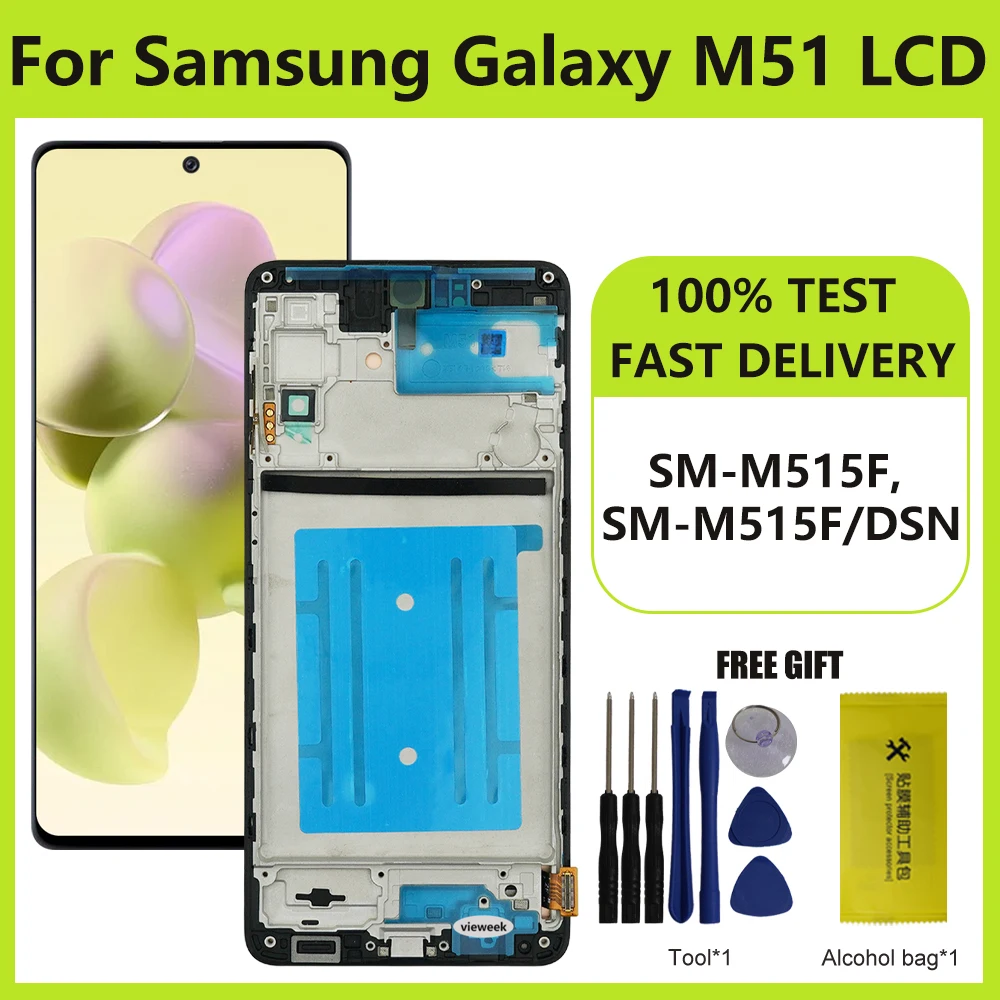 AMOLED for Samsung M51 M515 M515F M515F/DS Lcd Display Digital Touch ...