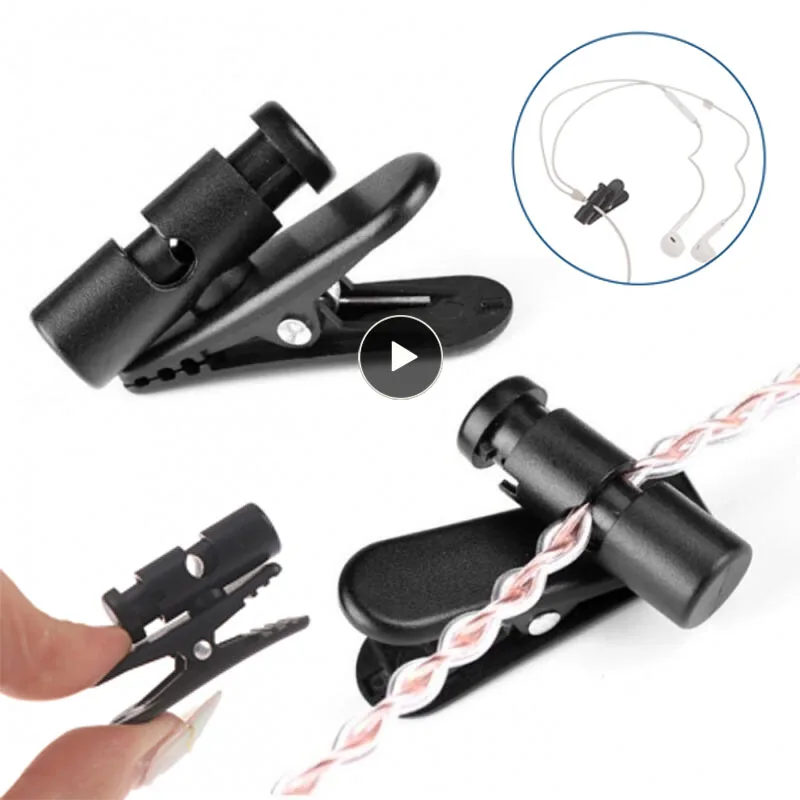 3-5mm-In-Ear-Wired-Earbuds-Cable-Cord-Clip-Clamp-Collar-Lapel-Shirt ...