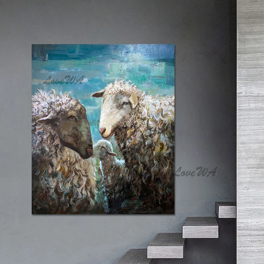 Whimsical Sheep Painting