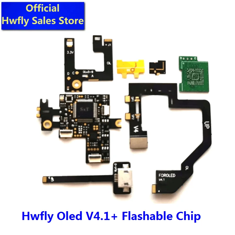 Hwfly oled v4.1 + chip suporte oled console atualizável e flashable ...