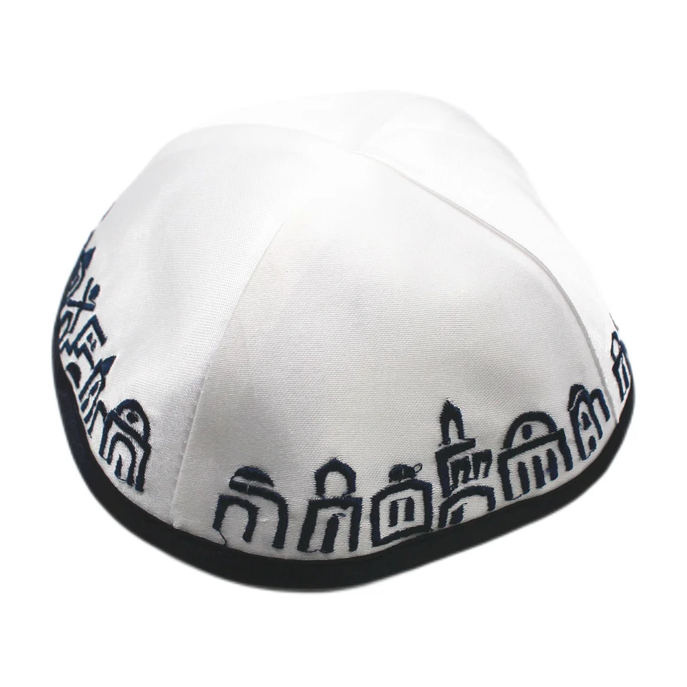 Judaica Kippot Stain Jerusalem Embroider Religious Beanies Skull Kippa ...