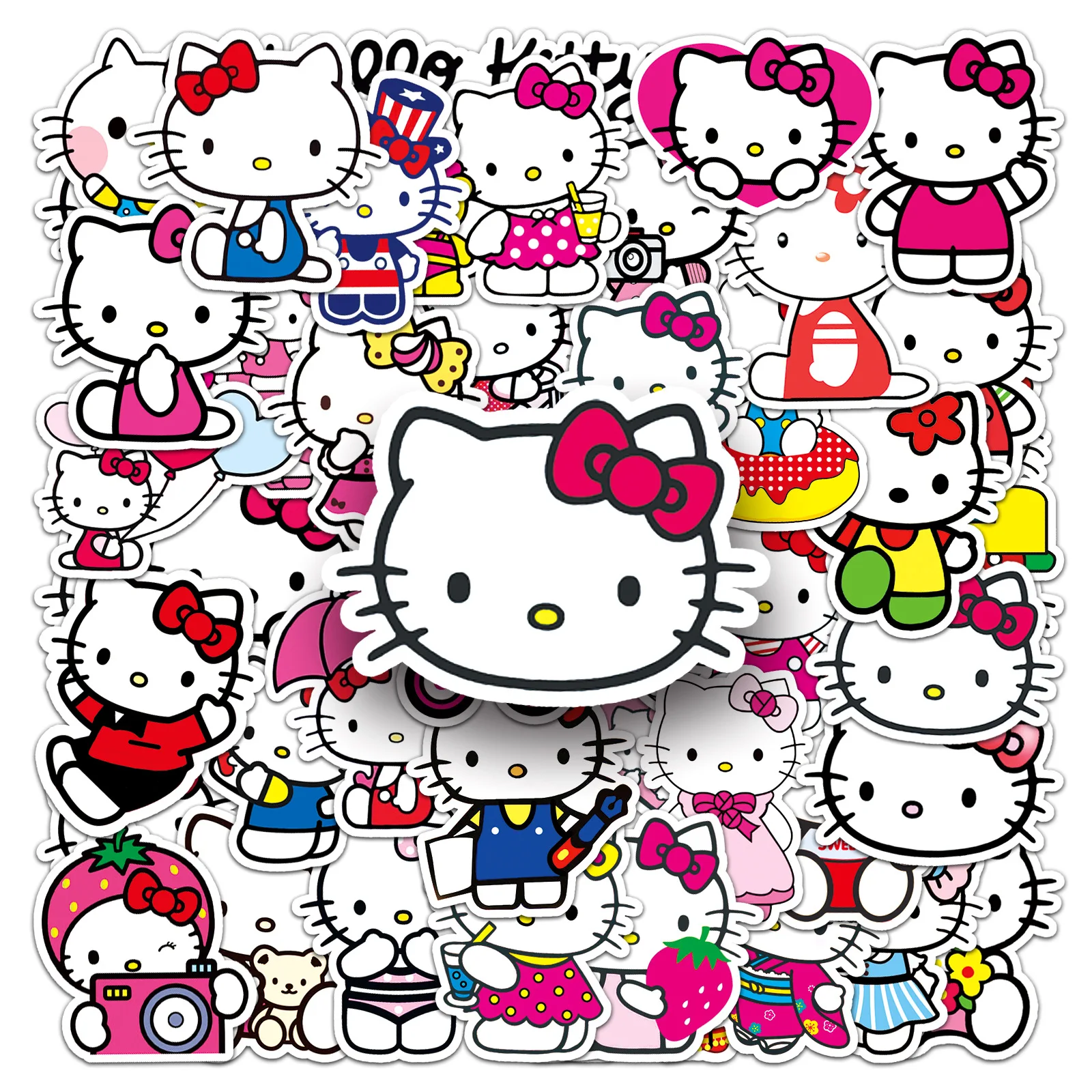 Pegatinas-de-dibujos-animados-de-Hello-Kitty-para-ni-os-calcoman-as-de ...