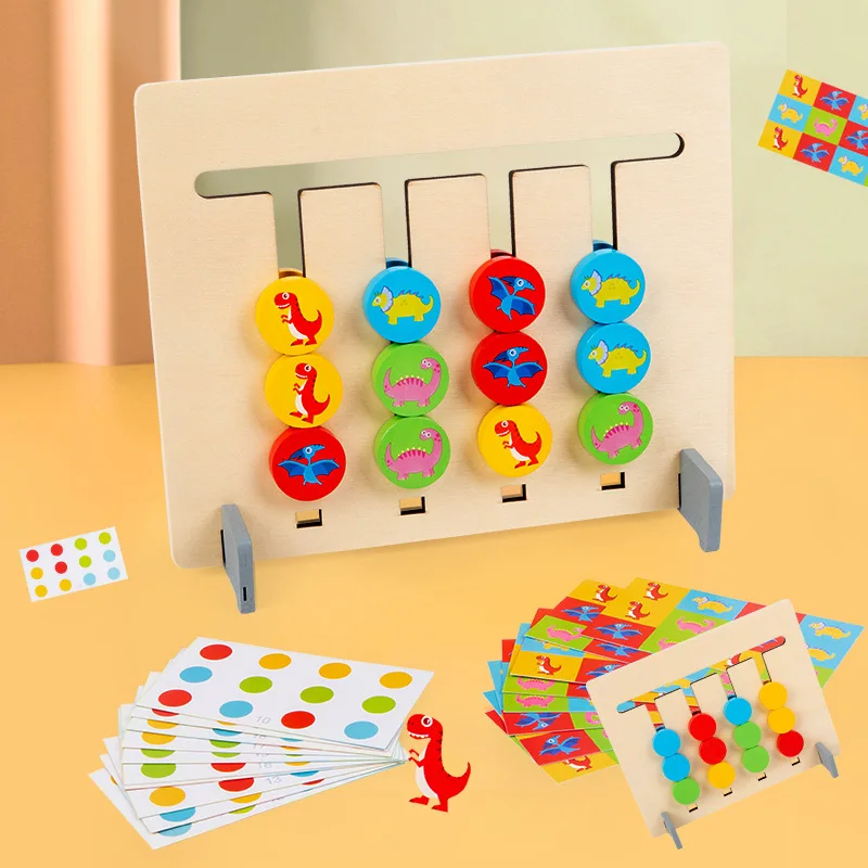 Educational Brain Teaser Montessori Slide Puzzle Game - Color & Shape ...