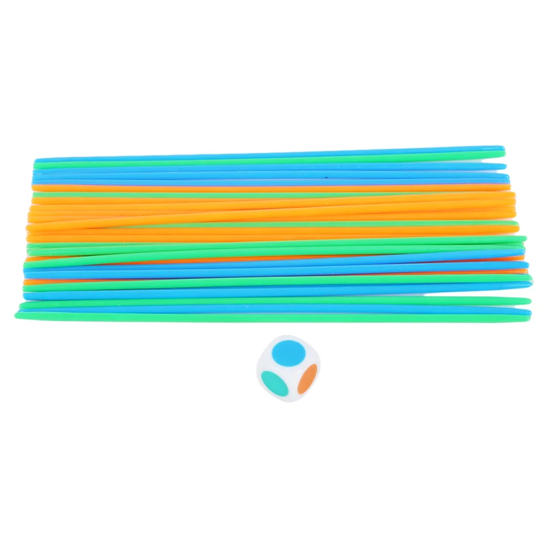 100Pcs/set Multicolor Pick-Up Sticks Game with Dice Classic Toy Desktop ...