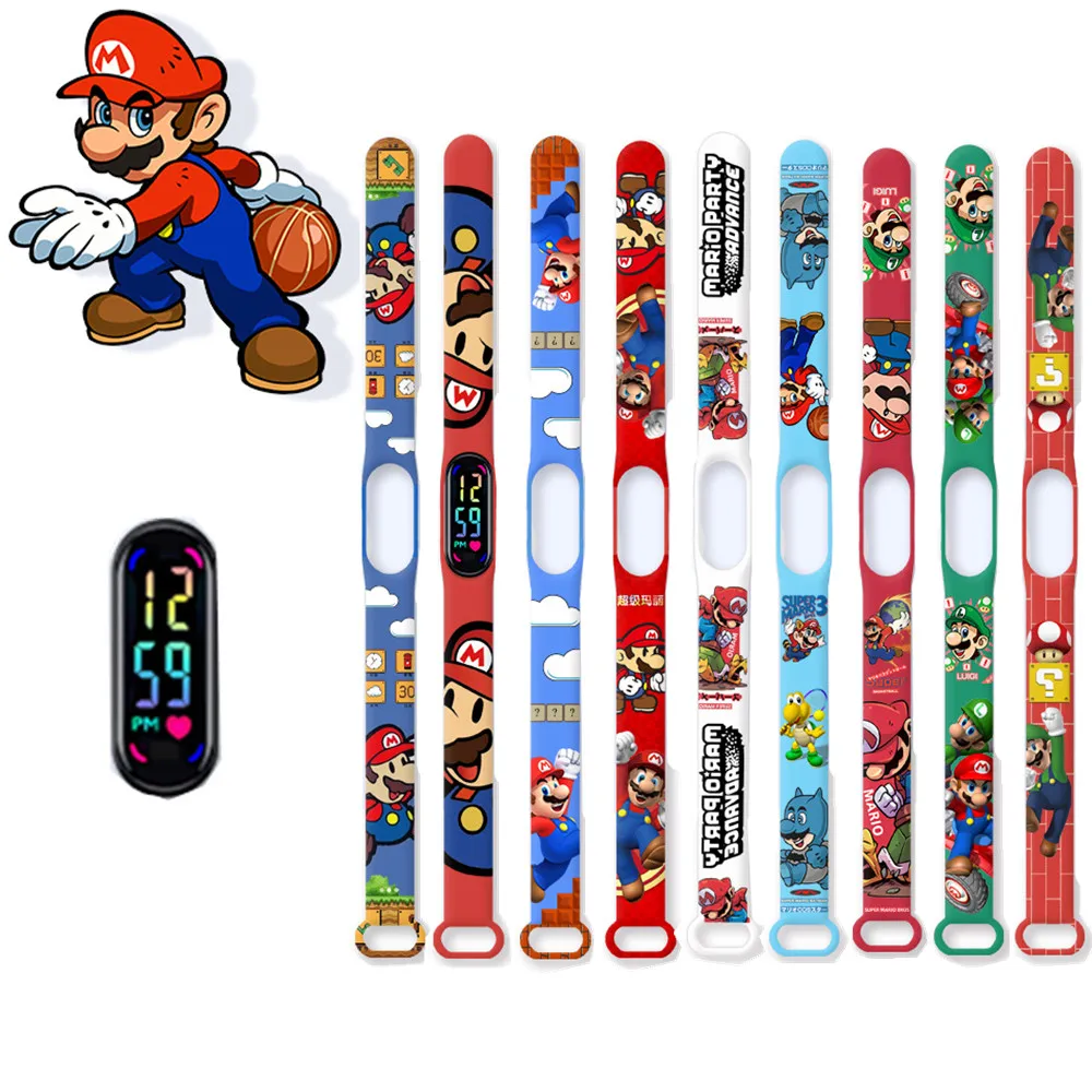 Reloj-electr-nico-LED-Super-Mario-Bros-para-ni-os-pulsera-t-ctil ...