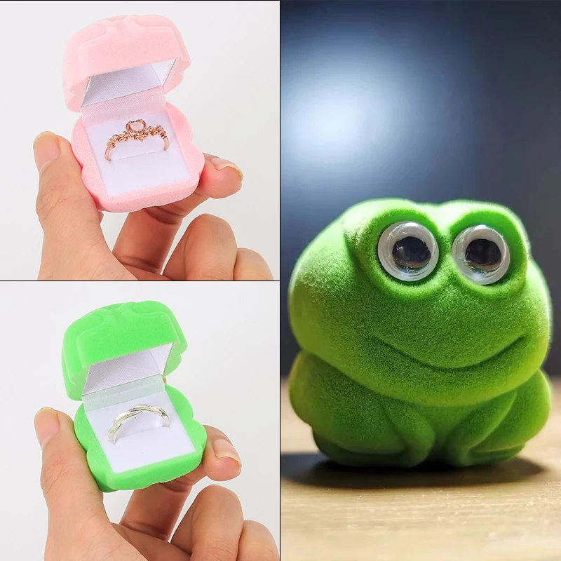 Creative-Velvet-Ring-Box-Lovely-Frog-Shaped-Jewelry-Case-Ring-Earring ...