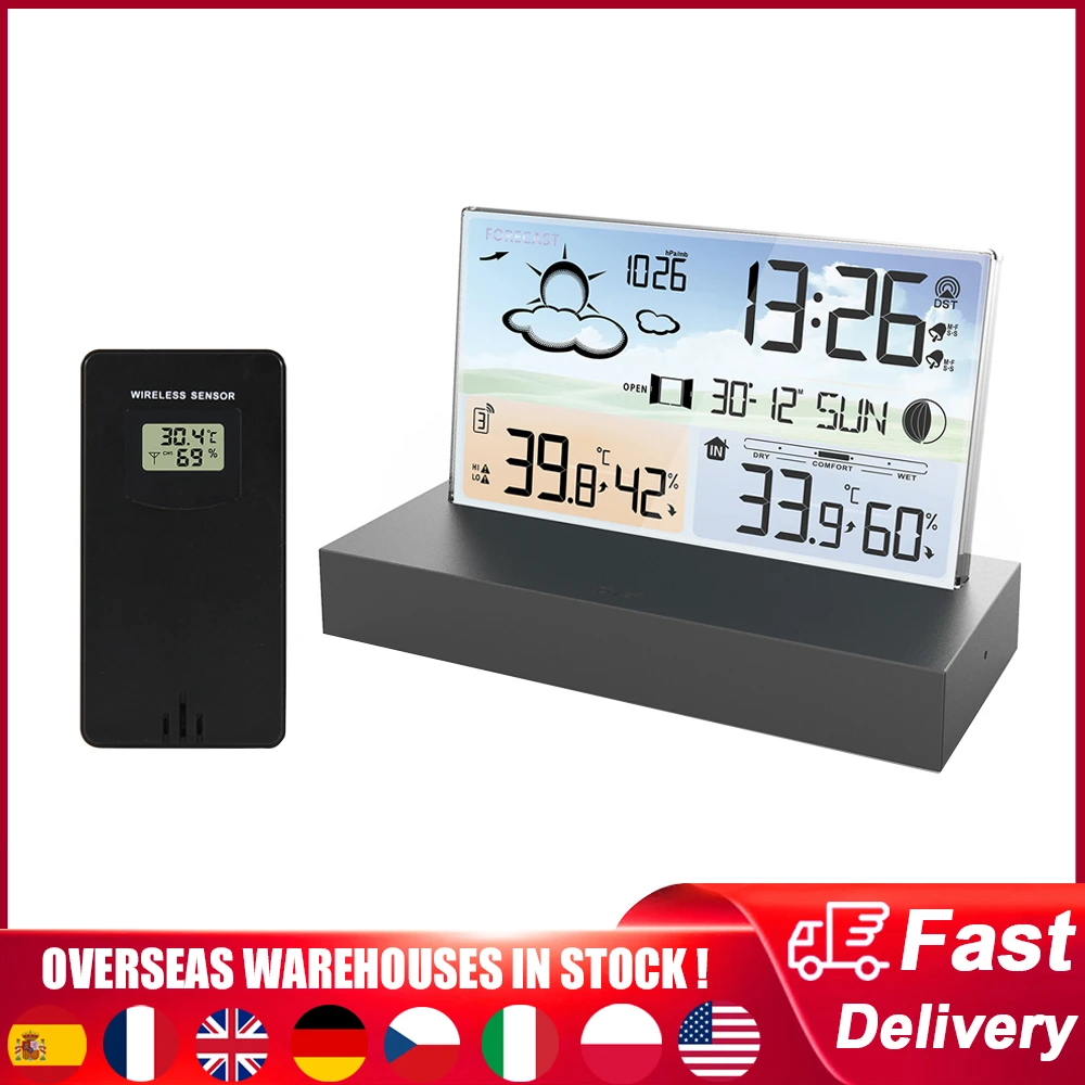 Digital Weather Station Transparent Temperature And Humidity Meter ...