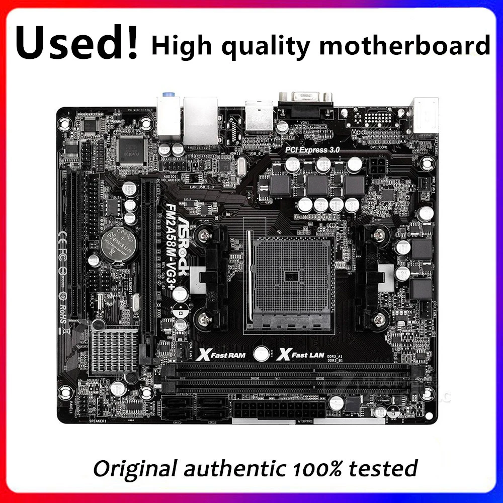 For-ASRock-FM2A58M-VG3-Motherboard-Socket-FM2-DDR3-For-AMD-A55M-A55-Original-Desktop-Mainboard ...