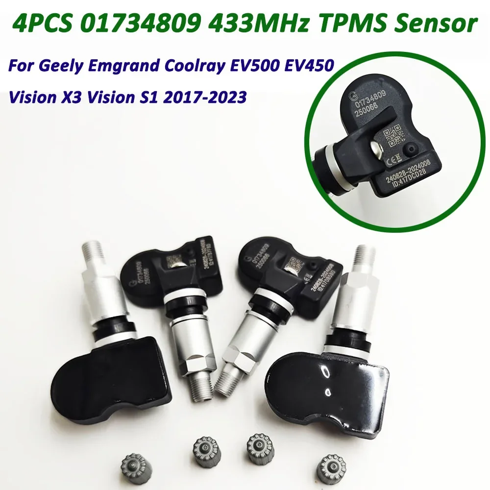 4Pcs High Quality 01734809 433MHz TPMS Tire Pressure Sensor 1017034 For ...