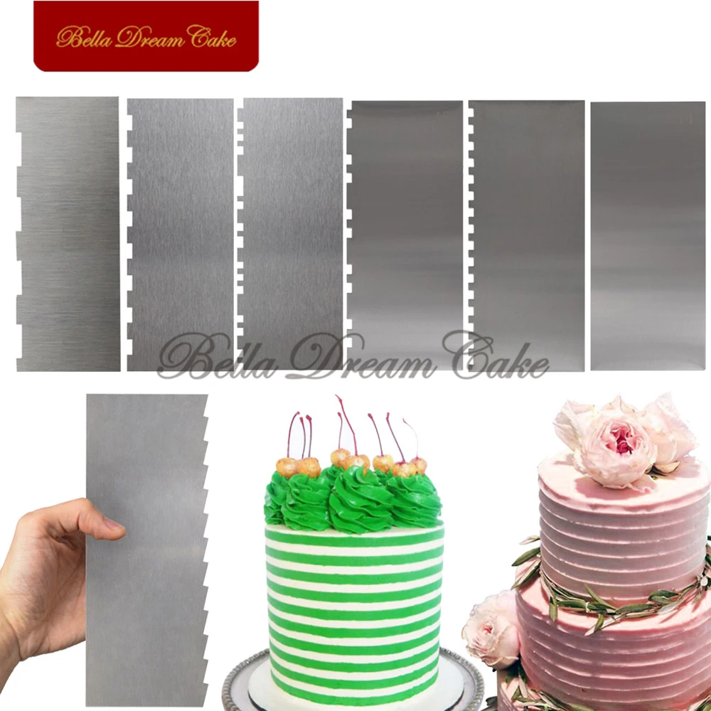 1pc Edge Stripe Cake Scraper DIY Cream Smoothing Comb Stainless Steel ...