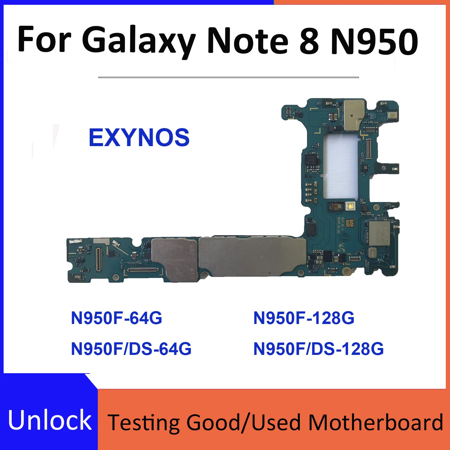 오리지널 잠금 해제 삼성 갤럭시 노트 8 N950F N950F/DS 64GB 128GB 마더보드, 싱글 또는 듀얼 Sim 메인 ...