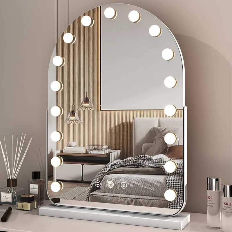 Arched-Makeup-Mirrors-Cosmetics-Beauty-Mirror-with-Lights-Touch-Screen ...