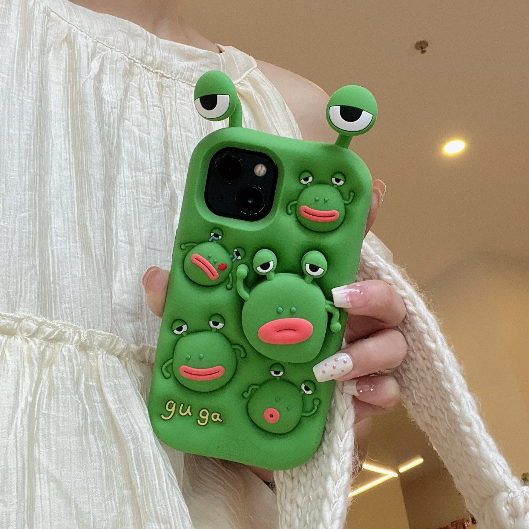 Funny Frog Rotatable Head Holder Phone Case For iPhone 17 16 15 14 13 ...