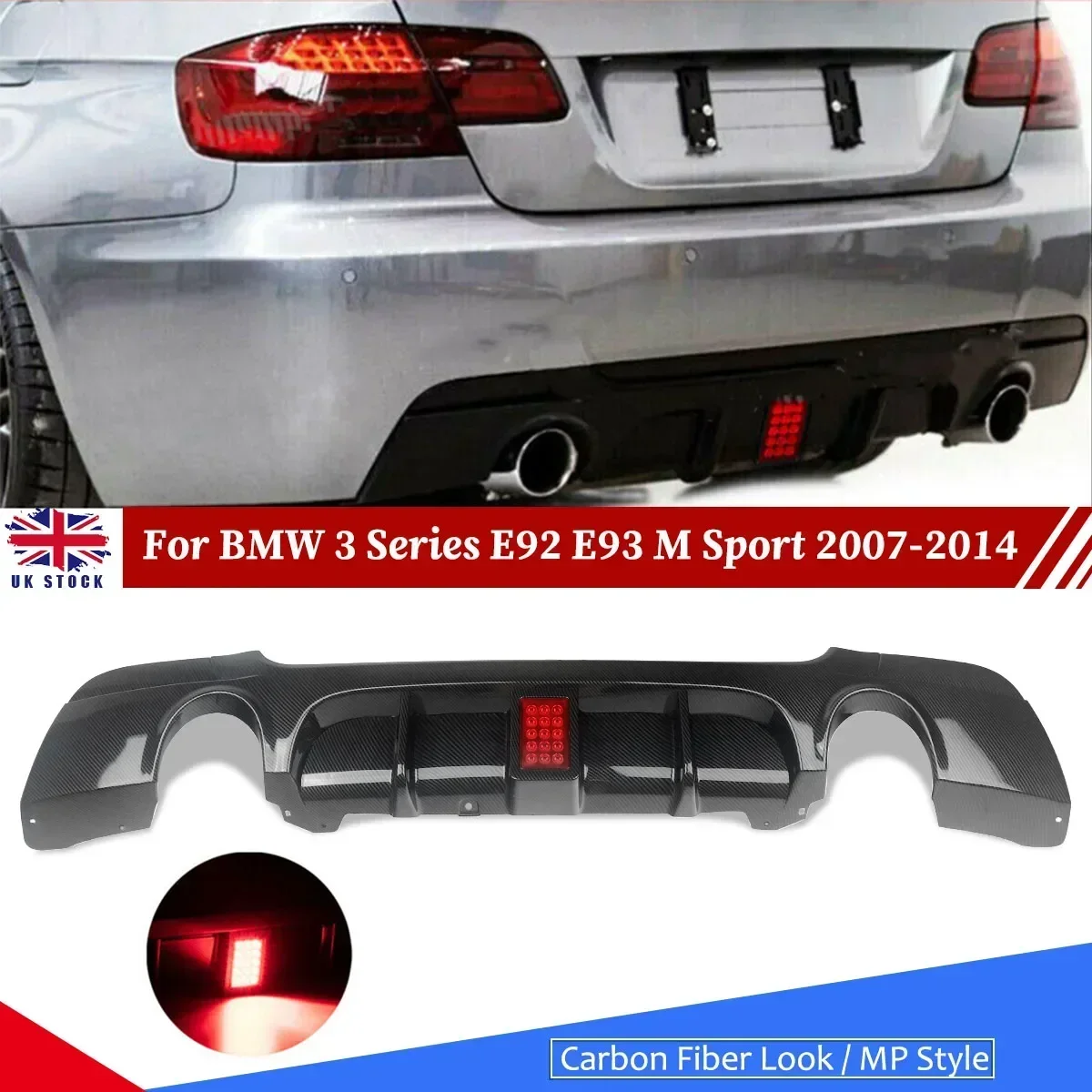 MagicKit-CARBON-LOOK-REAR-DIFFUSER-WITH-LIGHT-FOR-2007-2013-BMW-E92-E93 ...
