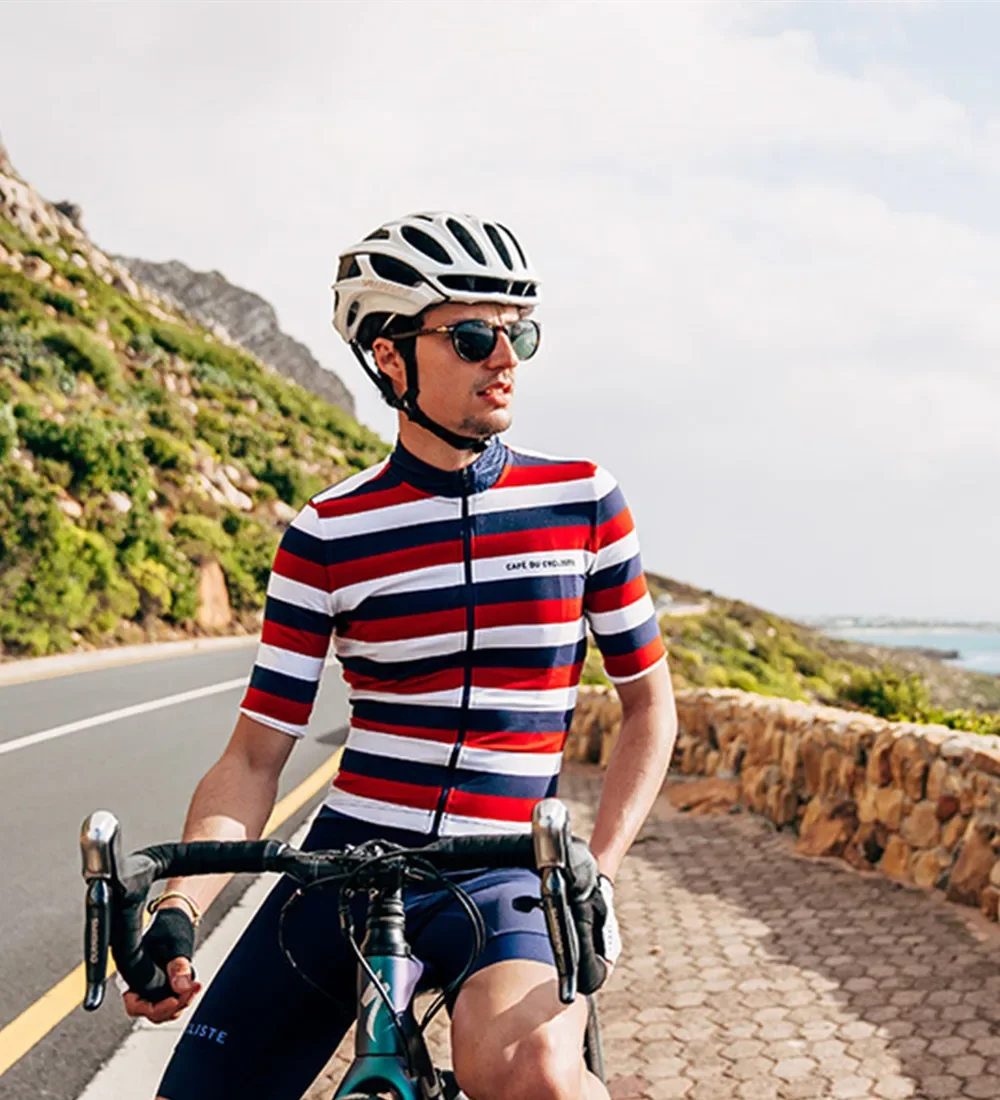 Cafe Du Cycliste Men Summer Short Sleeve Jersey Bike Jacket Quick Dry ...