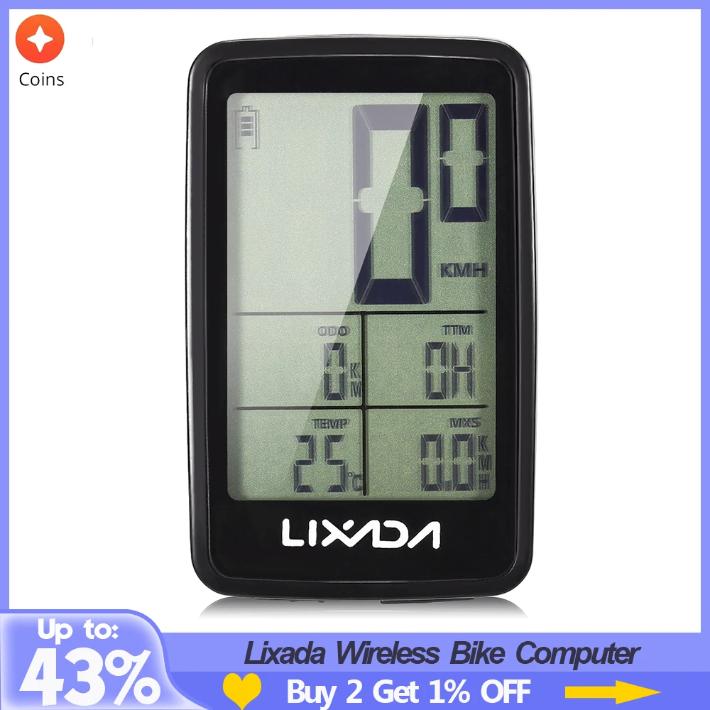 Lixada Wireless Bike Computer with LED Backlight USB Rechargeable ...