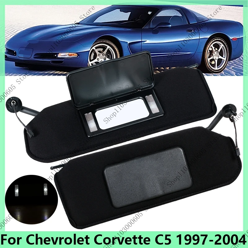 Auto-Sun-Visor-With-Makeup-Mirror-With-Light-For-Chevrolet-Corvette-C5 ...