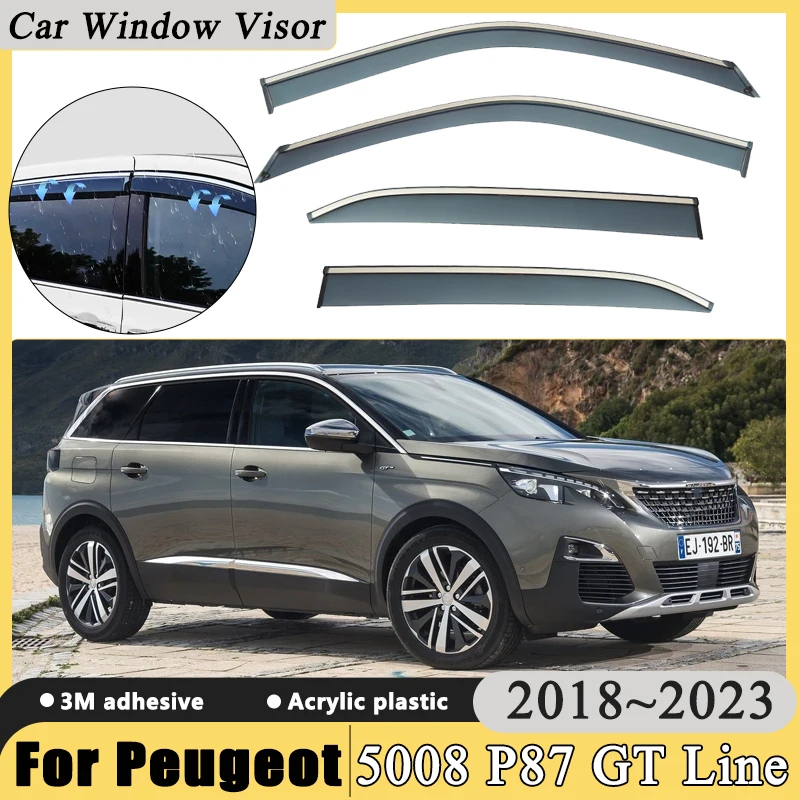Window Visor for Peugeot 5008 P87 GT Line MK2 2018~2022 2023 Vent ...