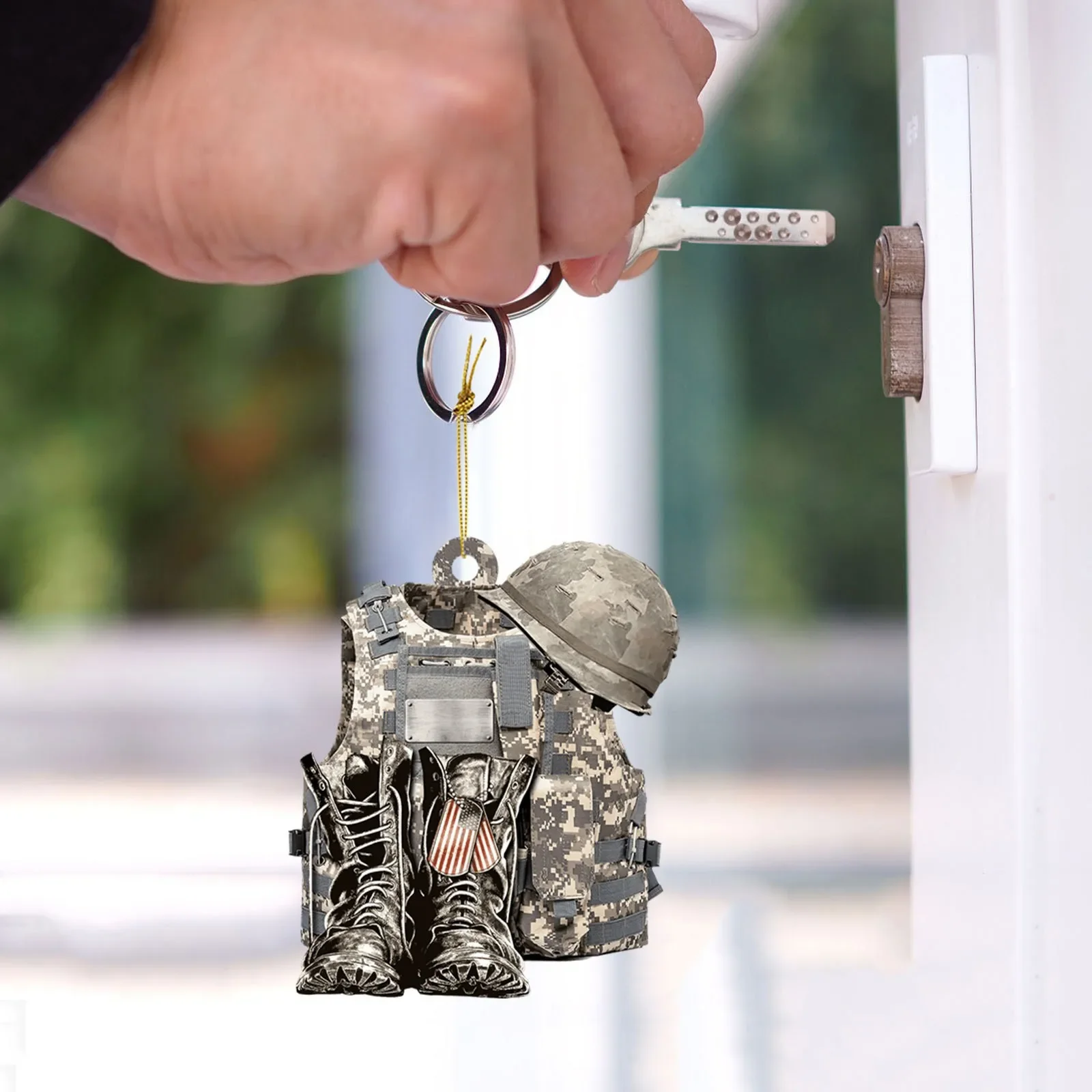 Acrylic-Keychain-Military-Uniform-Car-Keychains-Friends-Couple-Match-Bag-Charm-Women-Men ...