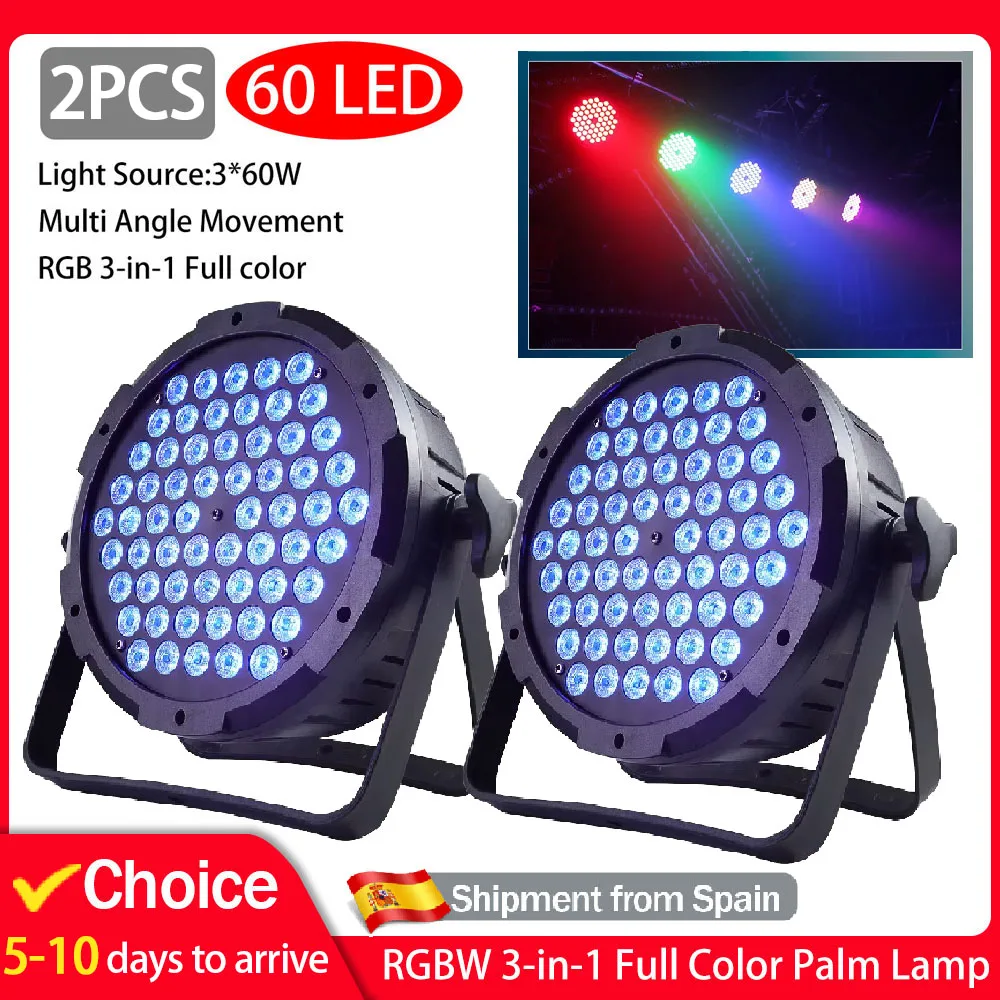 2 uds 60*3W luces Par LED DJ fiesta restaurante luces de discoteca ...