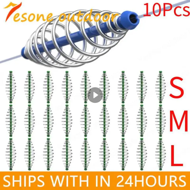10pcs-Spring-Feeder-Bait-Cage-For-Carp-Fishing-Fresh-Tench-Bream-Coil ...