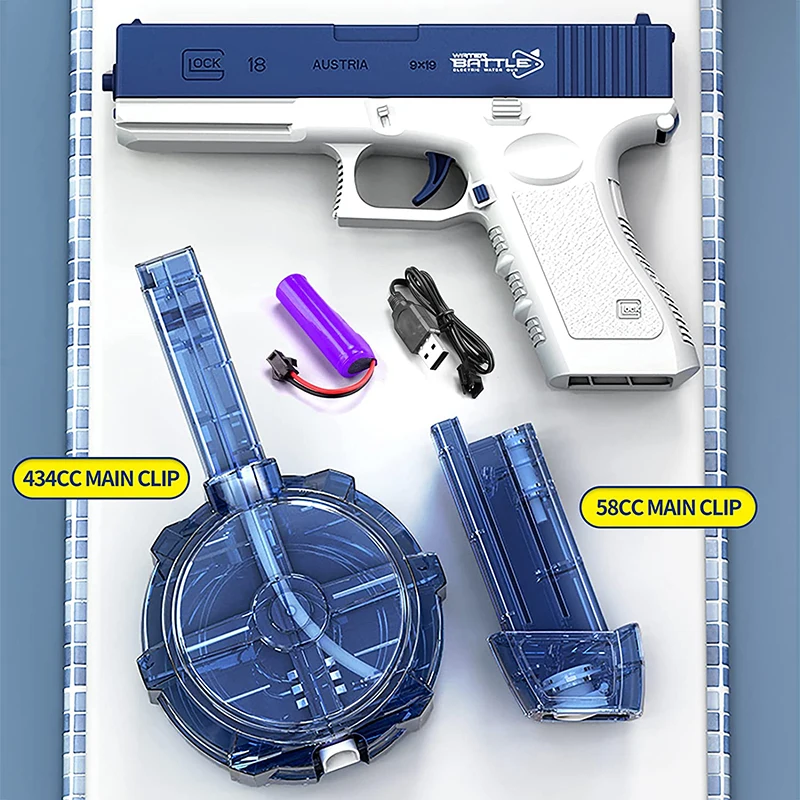 Pistolet à eau électrique Glock, jouet de tir, entièrement automatique, été, plage, enfants ...