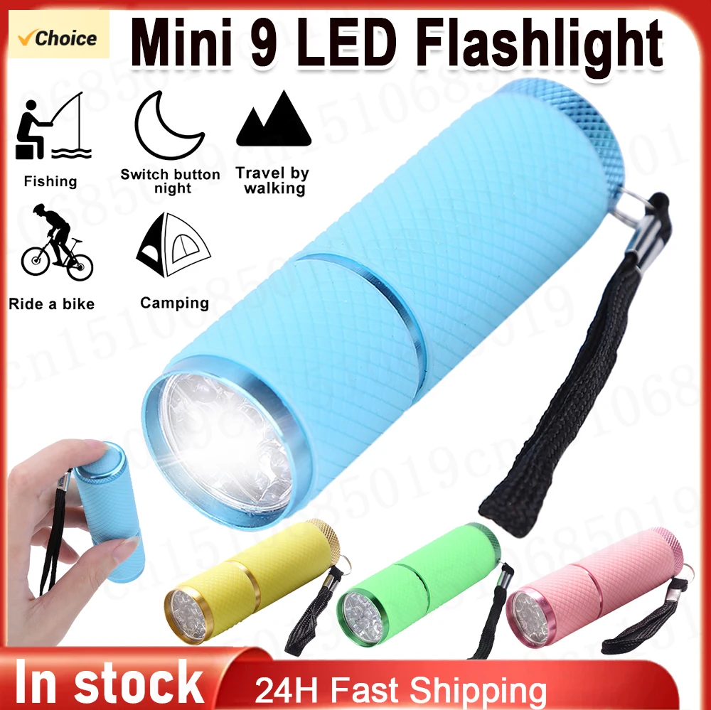 Mini-Torch-9-LED-Flashlight-For-Children-Adult-Aluminum-Alloy-Night ...