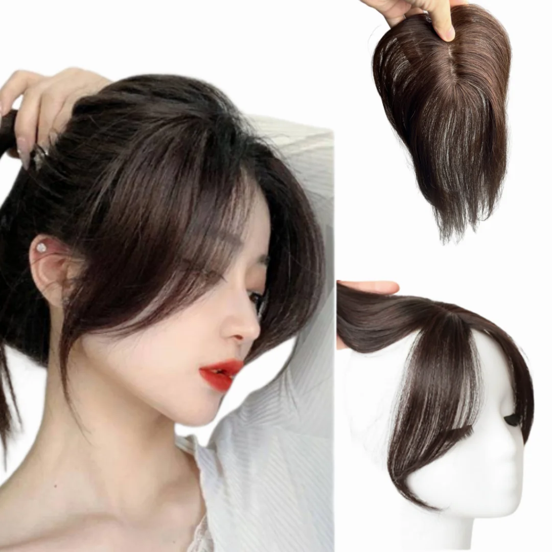 100-Real-Human-Hair-Bangs-Clips-in-Side-Part-Fringe-False-Bangs-For ...