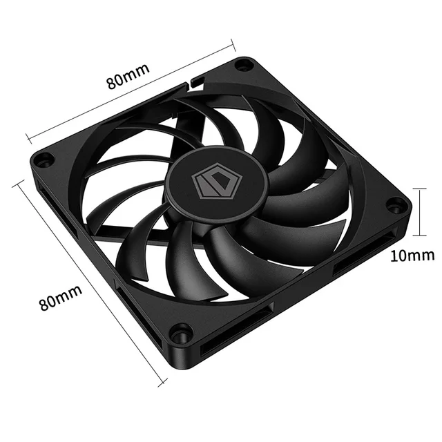 ID-COOLING NO-8010-PWM 80MM PC Fan 800-3000RPM Intelligent Temperature ...