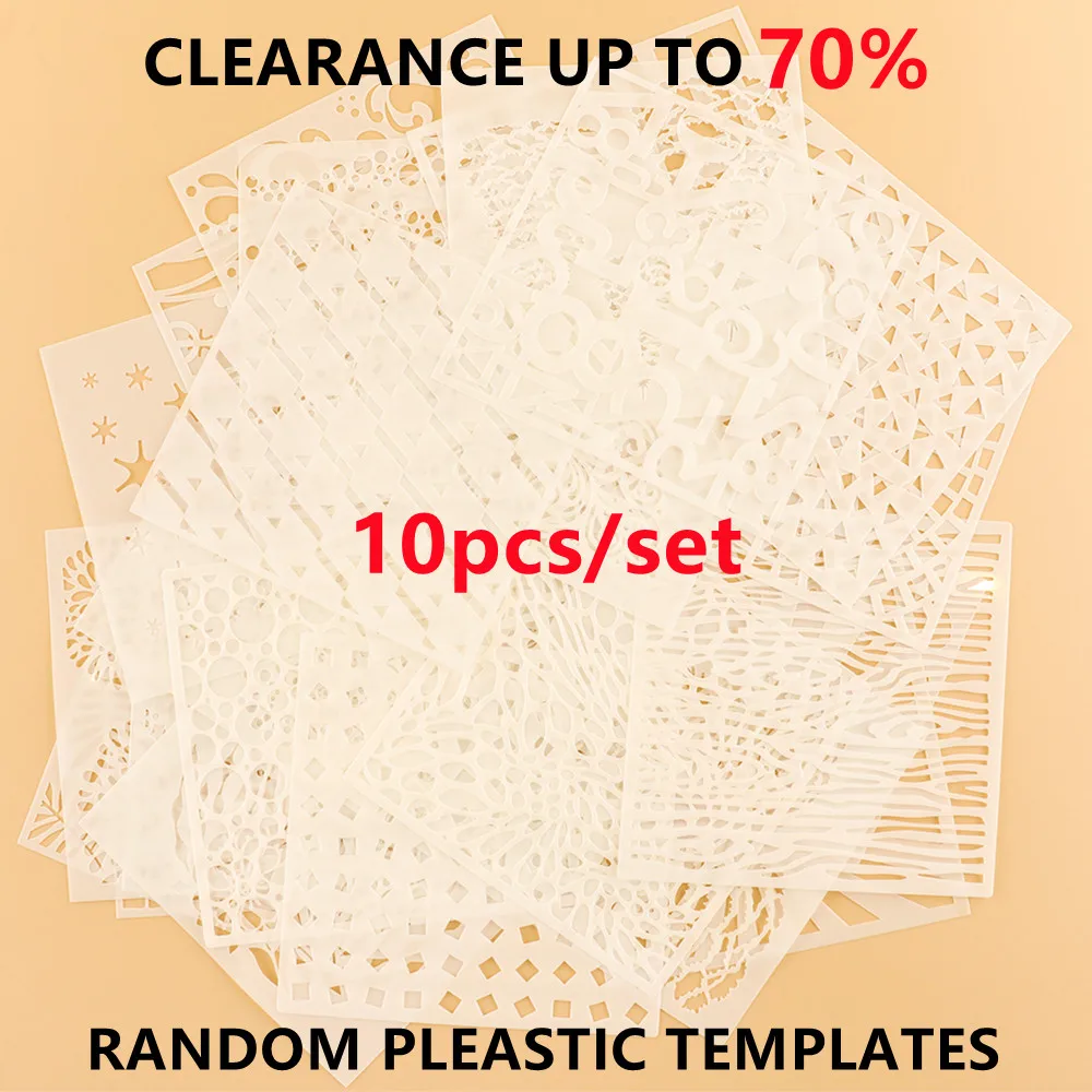 10pcs-set-Clearance-Random-Plastic-Stencils-for-DIY-Scrapbook-Cards ...