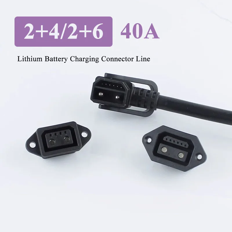 40A 2+4 2+6 Charging Plug Socket Electric Vehicle Lithium Batter ...