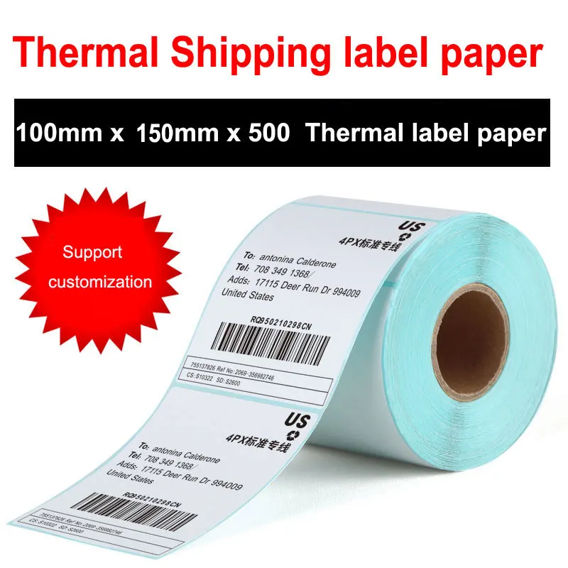 100mm X 150mm(4“x 6") Thermal Sticker Paper Thermal Label Paper Thermal ...