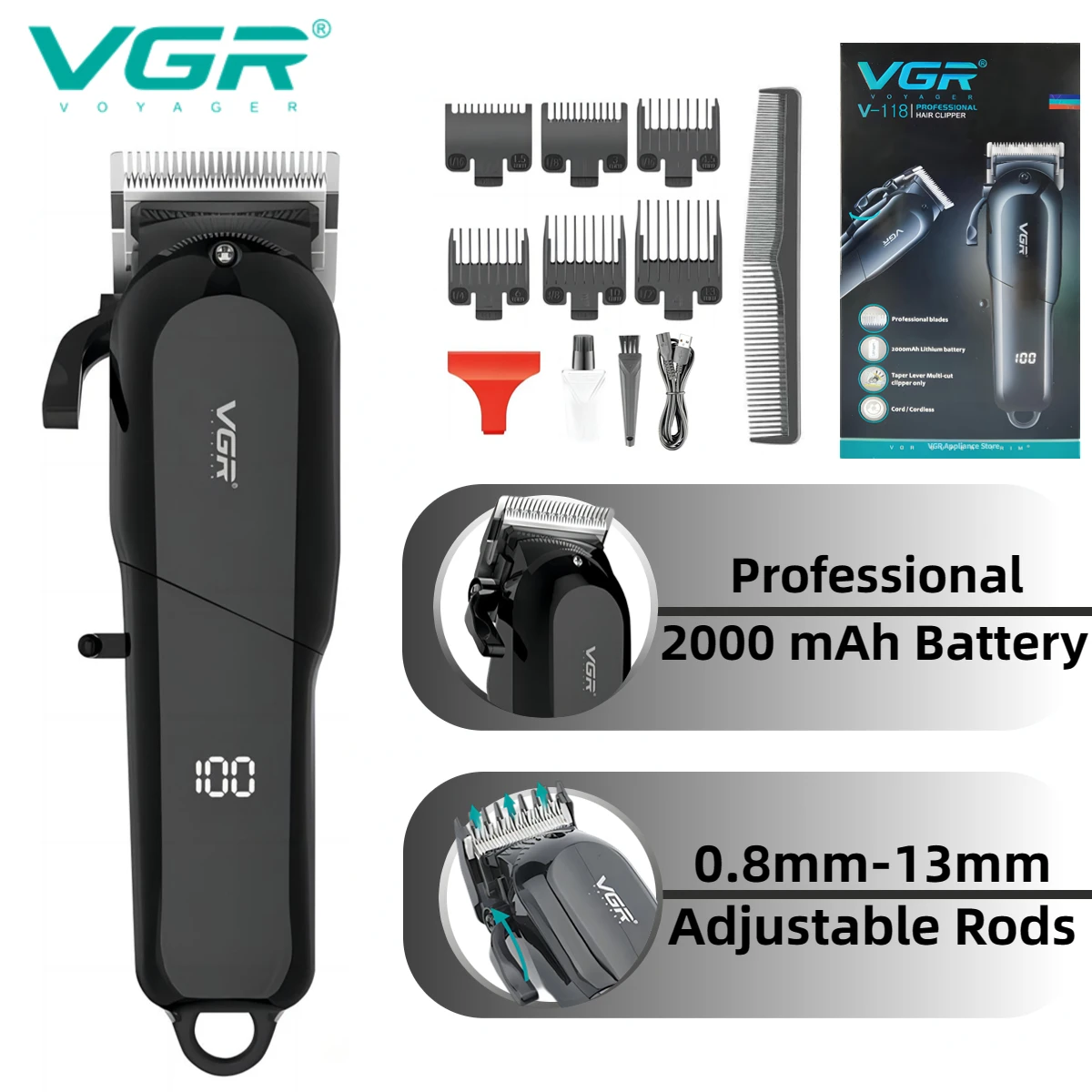 VGR-Professional-Hair-Clipper-Mens-Electric-Hair-Trimmer-Minimalist ...