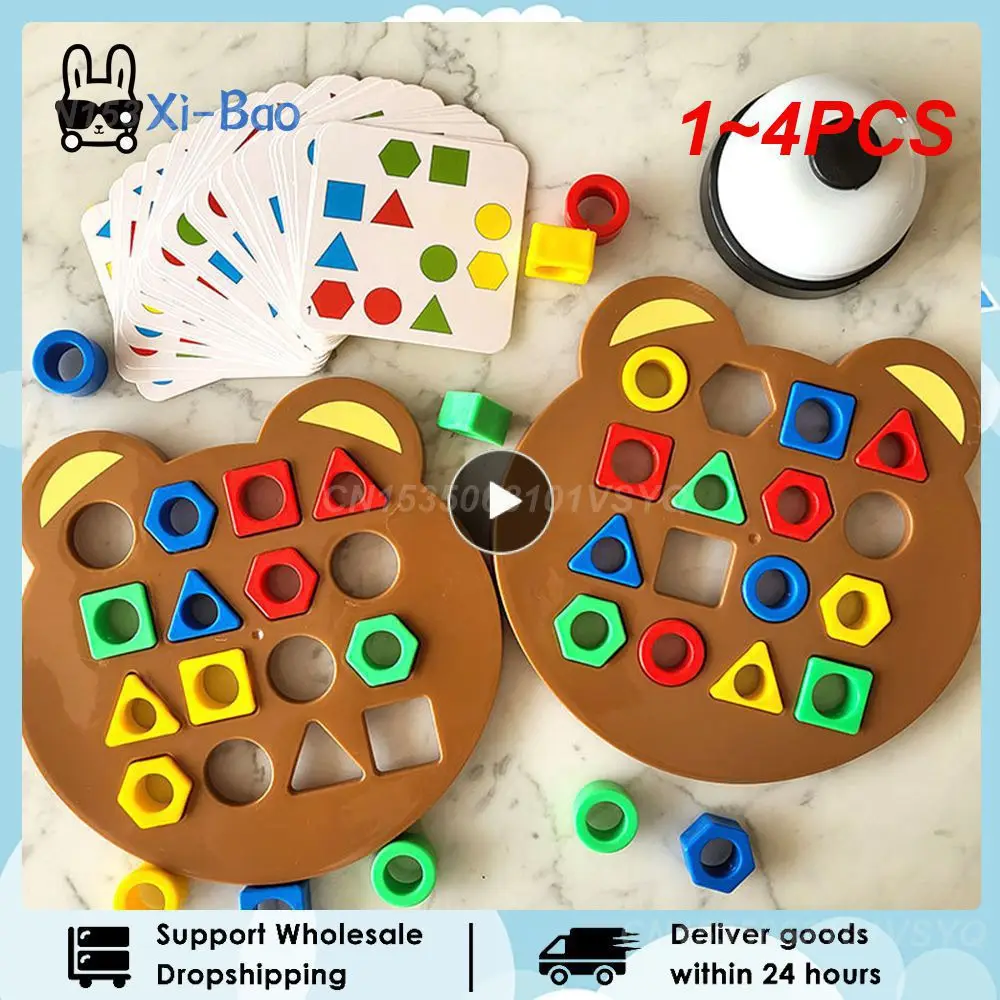 1-4PCS-Baby-Montessori-Toy-Geometric-Shape-Color-Matching-3D-Puzzle ...
